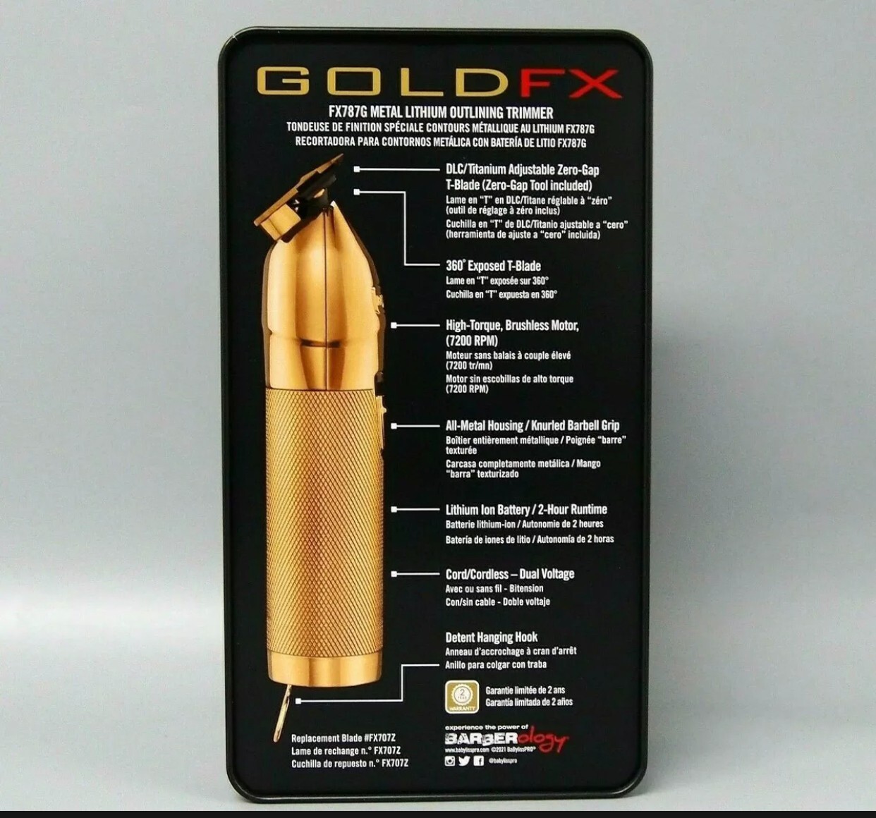BabylissPRO Gold FX Skeleton Exposed GOLD T-Blade Cordless Trimmer FX787G NEW | eBay