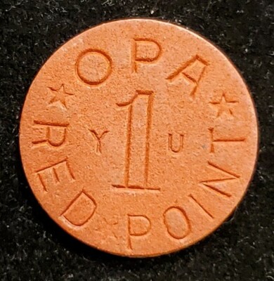 WWII OPA "YU" RED POINT RATION TOKEN COIN RARE COIN ☆ t5164 | eBay