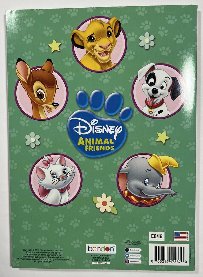 Bendon Disney Animal Friends Big Fun Coloring Book Tear Share 80 Pages ...