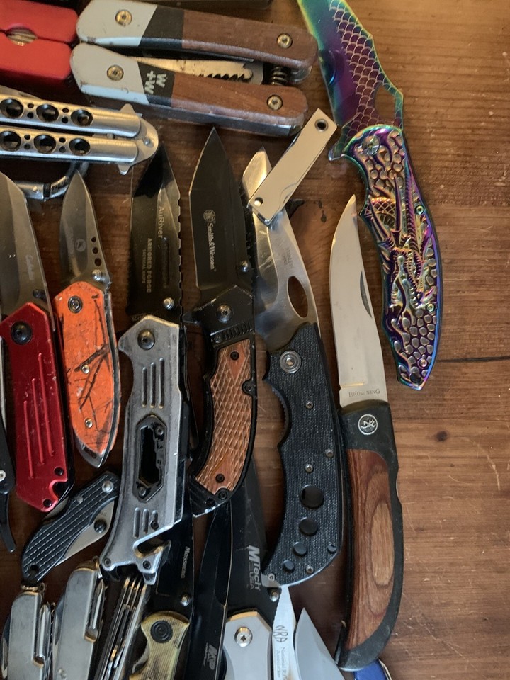 16+ Lbs Lot TSA Confiscated Pocket Knives, Multi Tools, Utility Knives ...