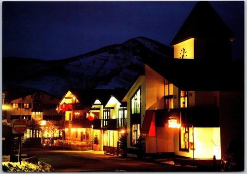 Lights Shining Brightly Winter Night Scene Vail Village Colorado CO ...