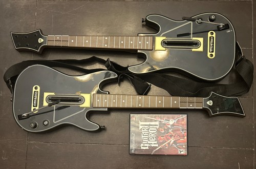 Playstation 2 PS2 Guitar Hero II + (2) Hero Power Wireless Guitar ...