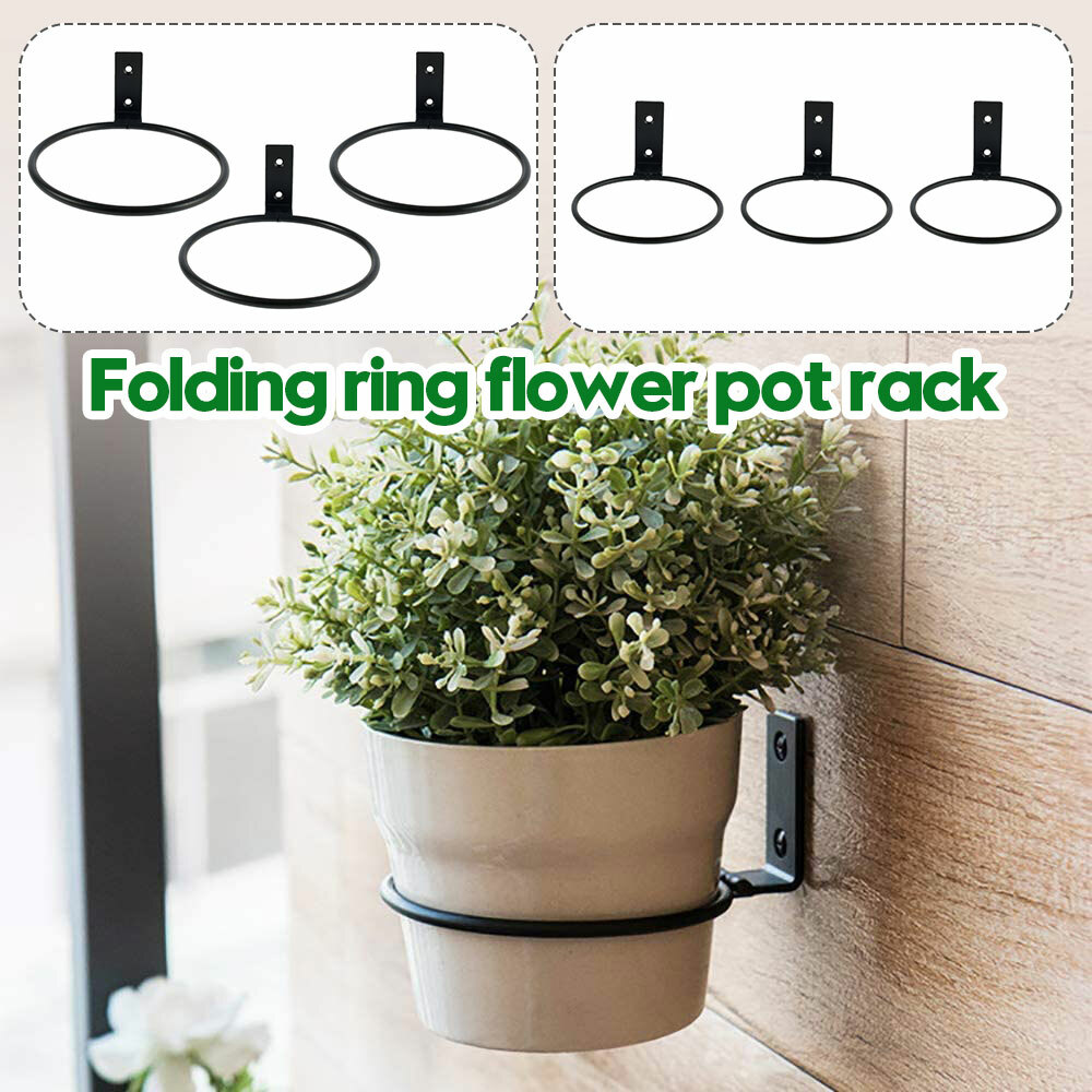 3X Plant Flower Pot Wall Mounted Ring Holder Garden Hanging Basket ...