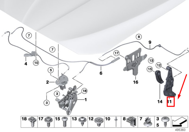 Hood Handle Cable Bracket ASSY OEM BMW F01 F02 51239114002 for sale ...