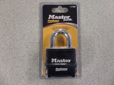MASTER 1178D PRO SERIES BLACK RESETTABLE 4 NUMBER COMBINATION PADLOCK ...