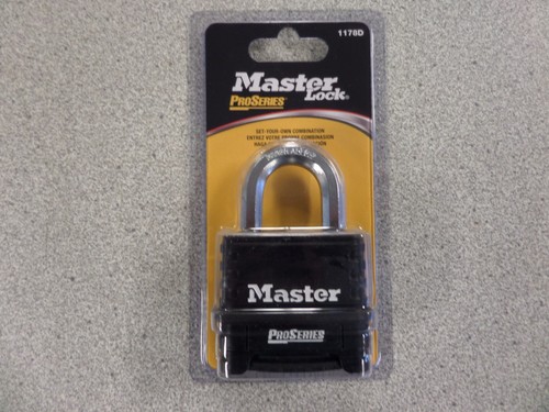 MASTER 1178D PRO SERIES BLACK RESETTABLE 4 NUMBER COMBINATION PADLOCK ...