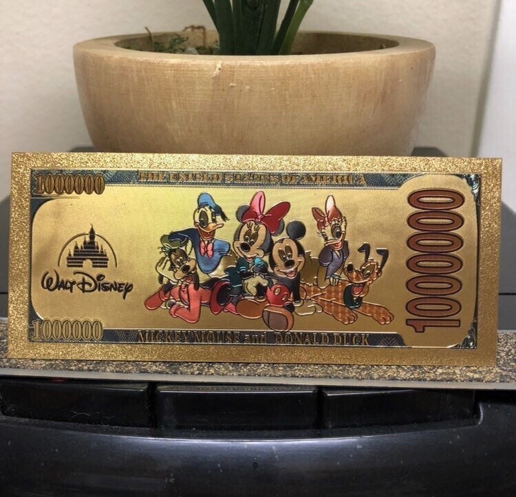 24k Gold Foil Plated Donald Duck Banknote Disney Collectible | eBay