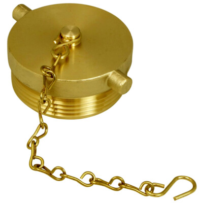 2-1/2" NST NH Fire Hose Hydrant or FDC Plug with Chain- Aluminum (Brass ...