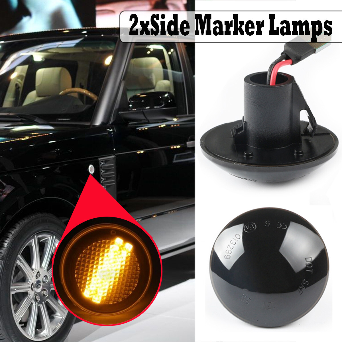 2x For 03-12 Range Rover L322 Dynamic Sequential LED Side Marker ...