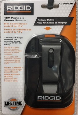 RIDGID AC86072B 18V USB Portable Power Source | eBay