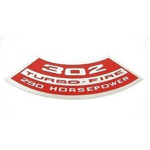 1967 1968 1969 Camaro 302-290 HP Turbo Fire Air Cleaner Decal GM ...