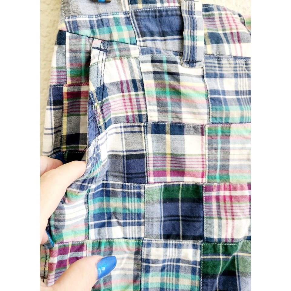 Sonoma Blue Multicolor Plaid Shorts 6 Lightweight Flat Front Slashed ...