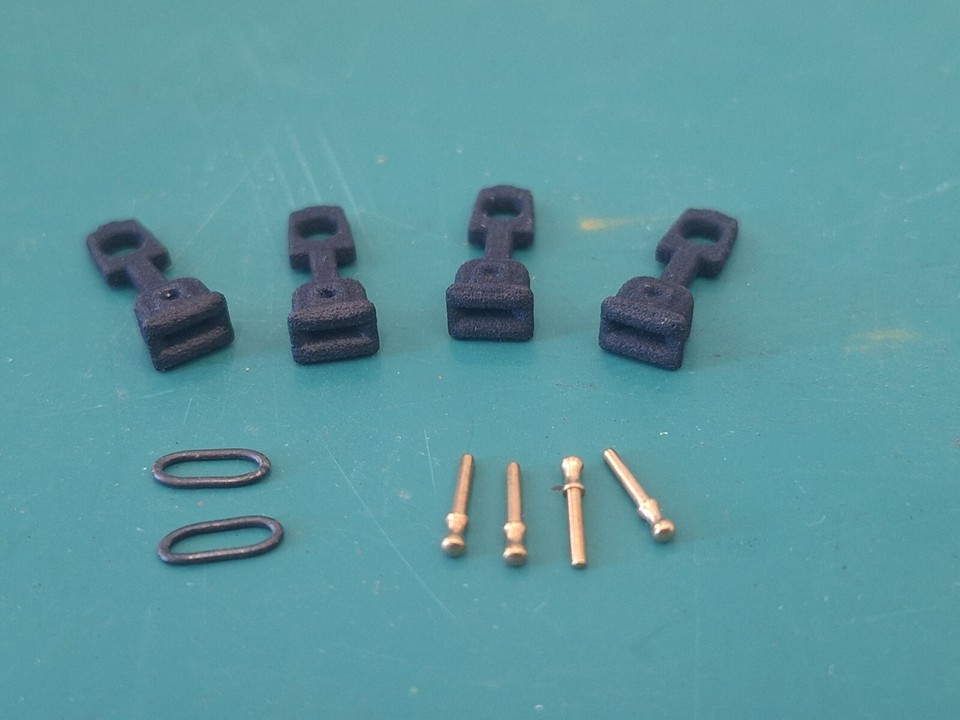 HO & HOn3 Link Pin Couplers (2) Sets BLACK WEATHER PITTED LOOK, Made in ...