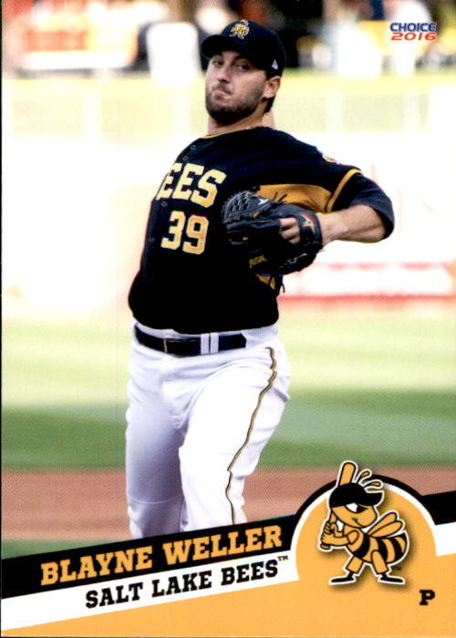 2016 Salt Lake Bees Choice #15 Blayne Weller Key West Florida FL ...