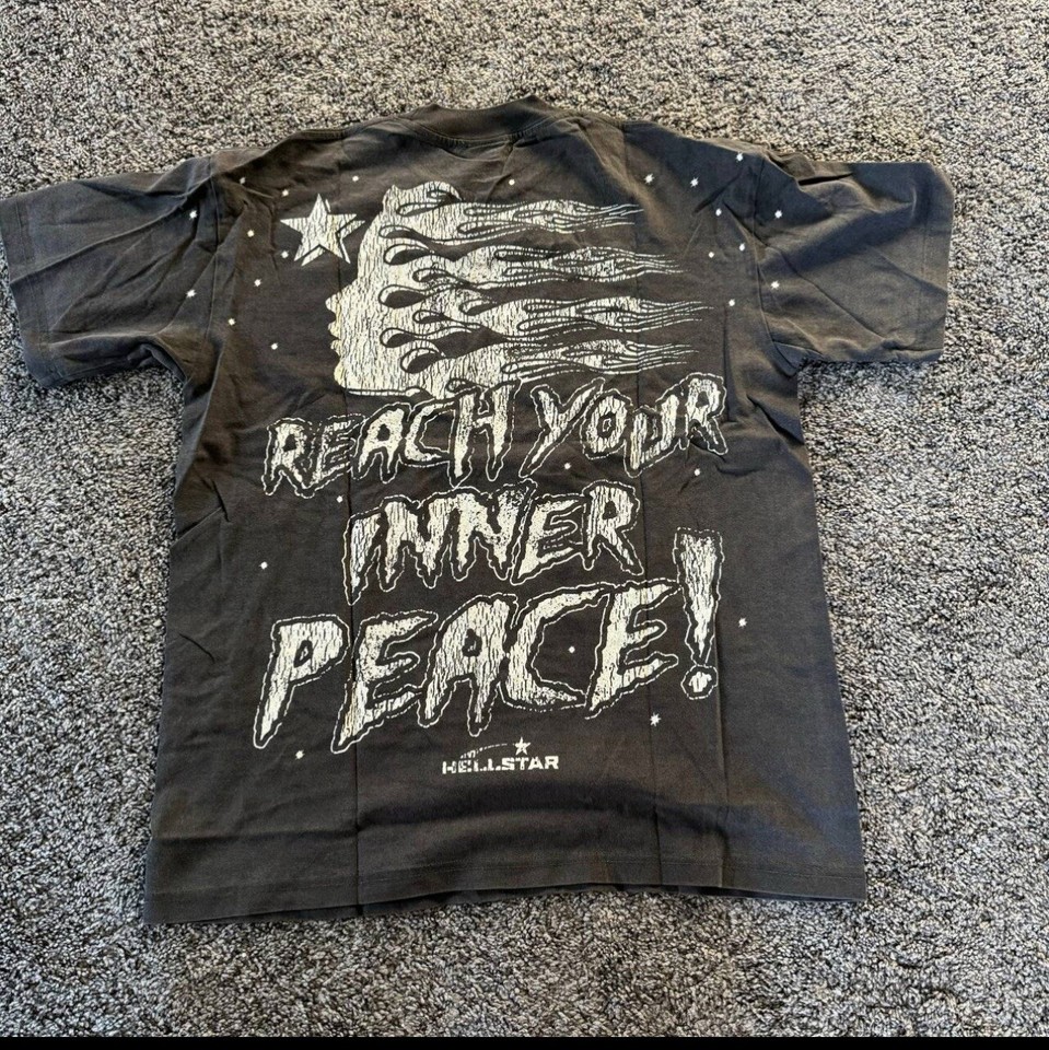 Hellstar Studios "Reach Your Inner Peace" Tee Shirt Gray (Any Size)(dm ...