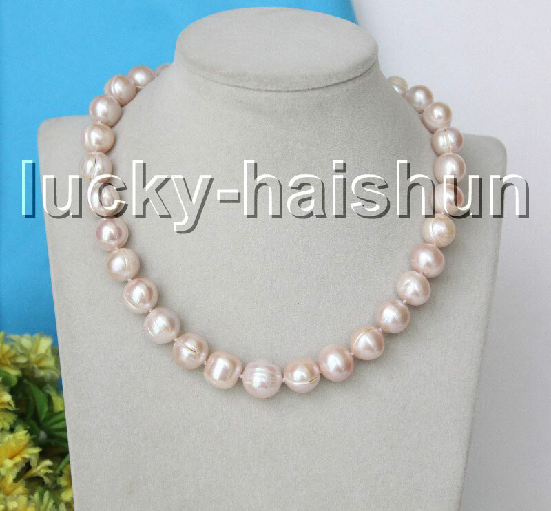 natural 17" 13mm purple freshwater pearls necklace magnet clasp c5 | eBay