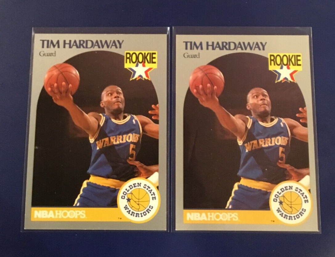 1990 Hoops # 113 TIM HARDAWAY ROOKIE Lot 2 Golden State Warriors Nice ...
