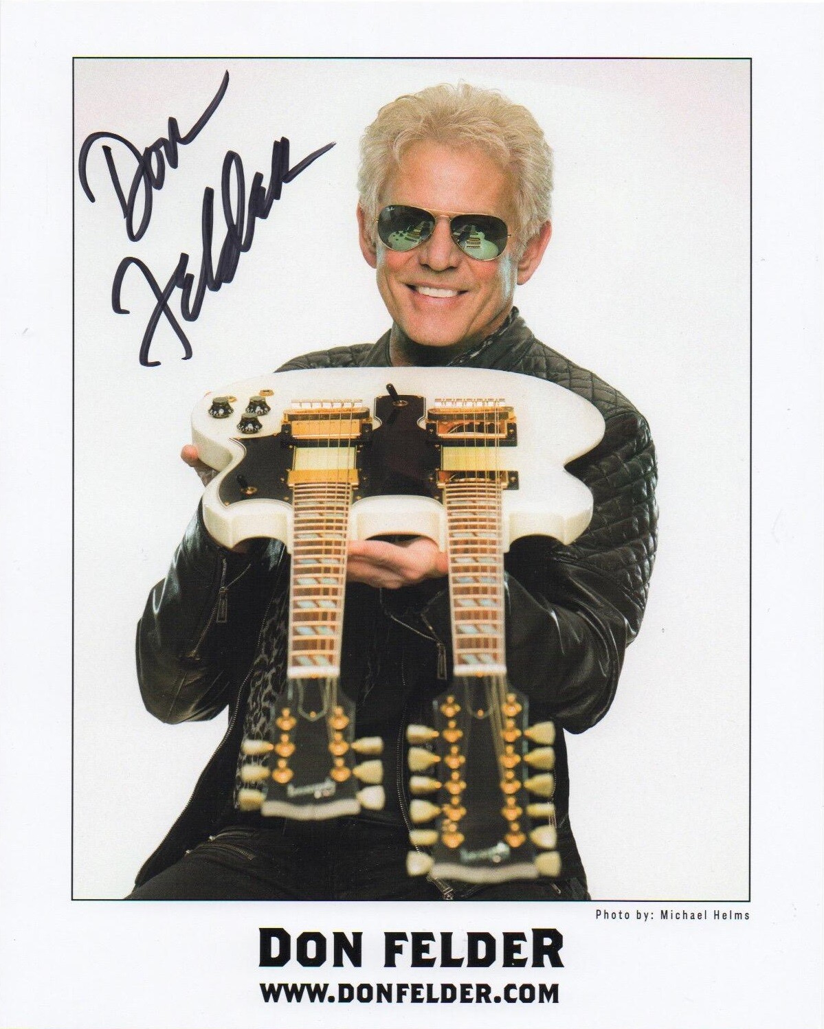 Hand Signed 8x10 Photo DON FELDER THE EAGLES Hotel California HENLEY hand-signed-8x10-photo-don-felder-the-eagles-hotel-california-henley