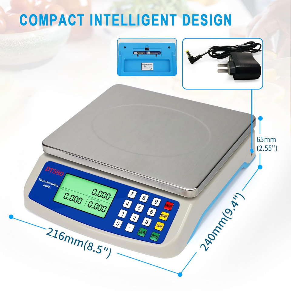 Balanza Digital Commercial 66 Libras 30 kg De Cocina Bascula Para Pesar ...