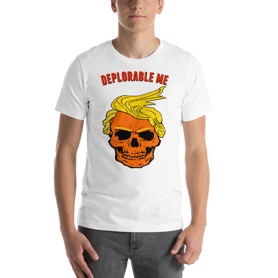 Deplorable Me Donald Trump Skull Hair Funny TShirt Political Satire ...