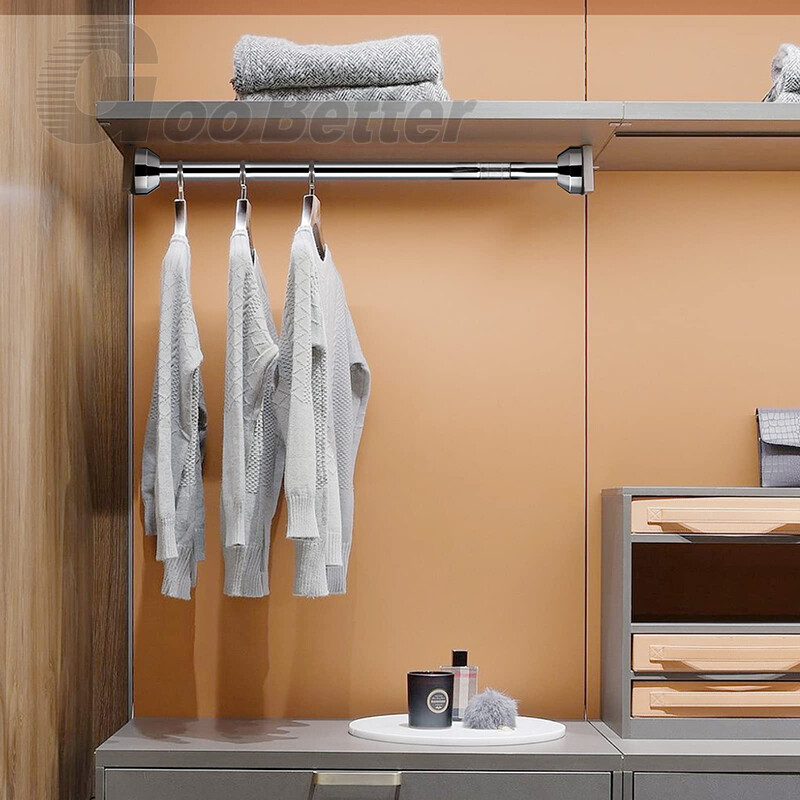 Extendable Wardrobe Rod Stainless Steel Wardrobe Rail Tube Clothes ...