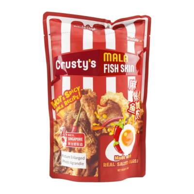 Crustys Spicy Singapore Fish Skin Mala Real Salted Eggs Flavor Spicy ...