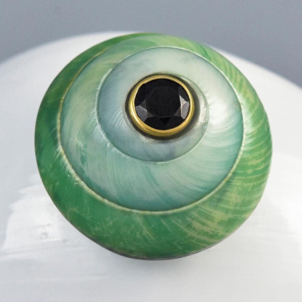 Evil Eye Design Natural Green Land Snail Asperitas bimaensis Black ...