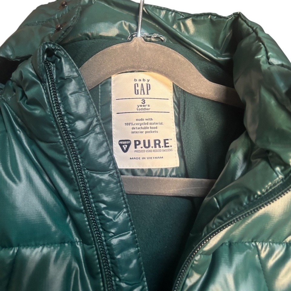 Gap Toddler Boys Shiny Lightweight Puffer Winter Jacket Junebug Green ...