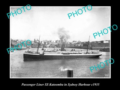 OLD LARGE HISTORIC PHOTO OF PASSENGER LINER SS KATOOMBA IN SYDNEY ...