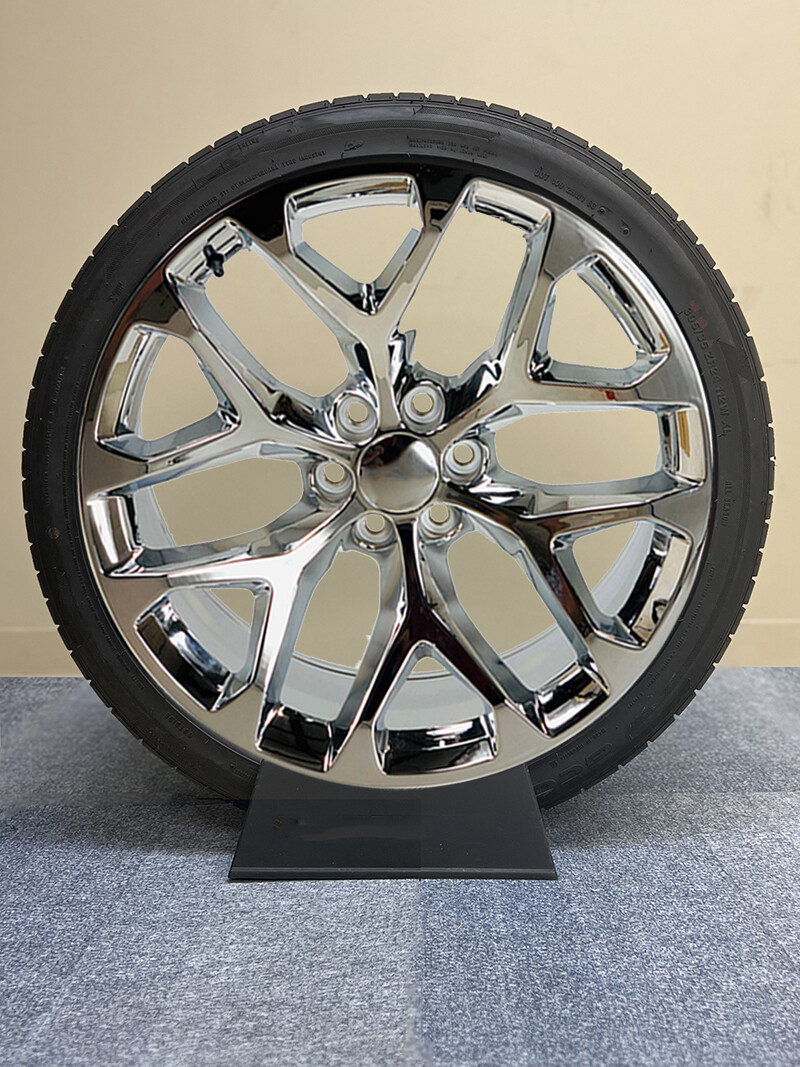 Chrome 24" Snowflake Wheels H/T Tires Chevy Silverado Tahoe GMC Sierra ...