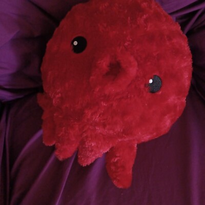Red Curly Octopus Plush Mochi Punni Round 1 Mochi Fuzzy Tako 11" | eBay