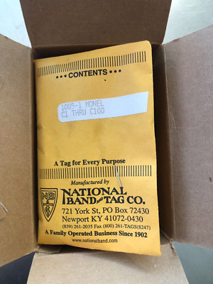 National Band and Tag Company Bands #1005-1 Monel (C1 TO C1000) tags | eBay