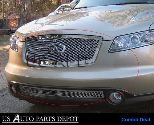 Fits 2003-2005 Infiniti FX35/FX45 Stainless Chrome Mesh Grille Insert ...