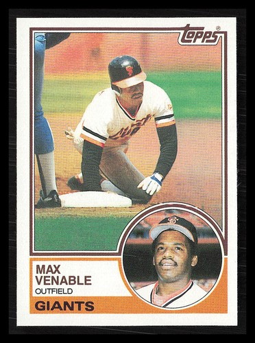 Max Venable 1983 Topps #634 San Francisco Giants | eBay