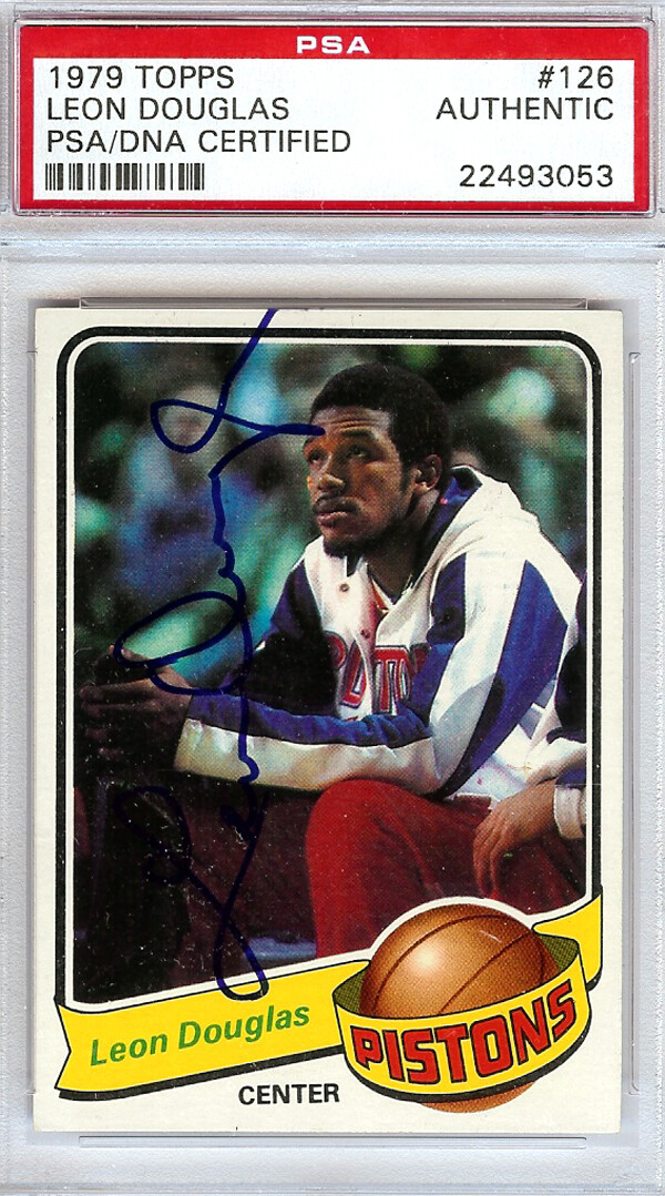 Leon Douglas Autographed 1979 Topps Card #126 Detroit Pistons PSA/DNA ...