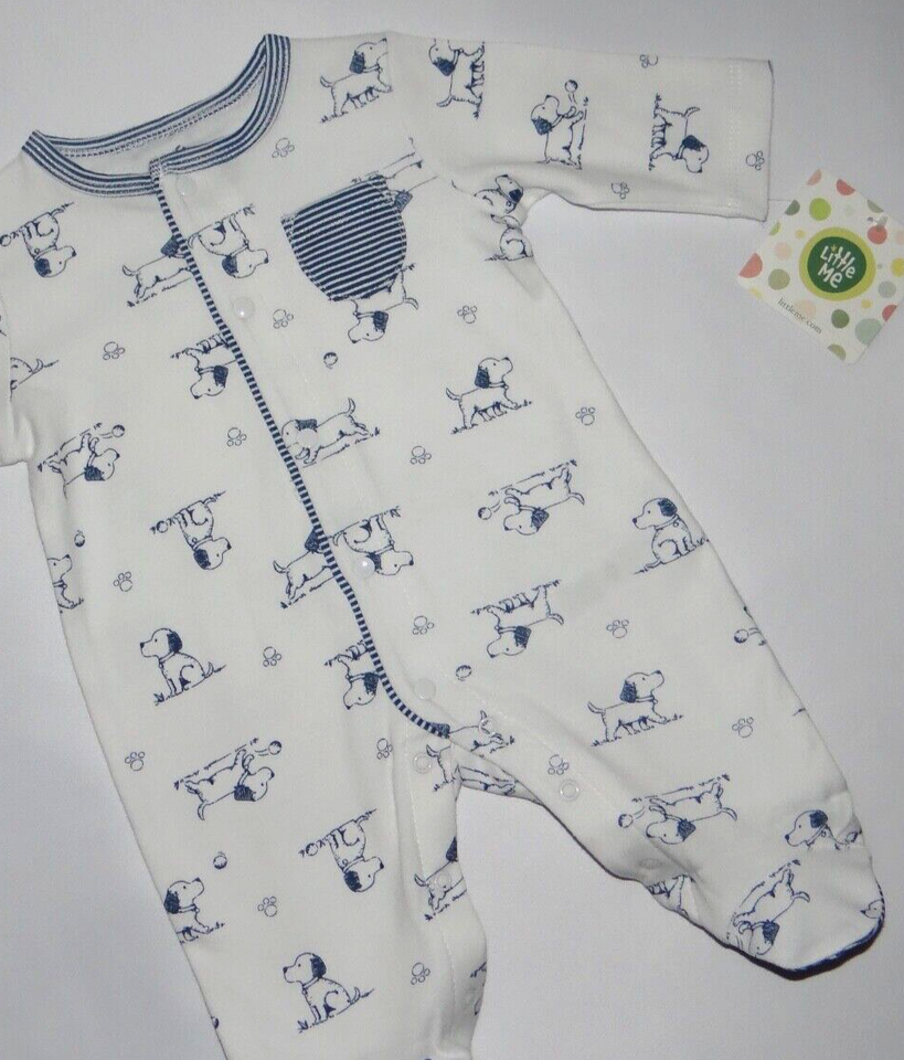 Baby boy clothes, Newborn, Little Me Footed Coveralls & hat set | eBay