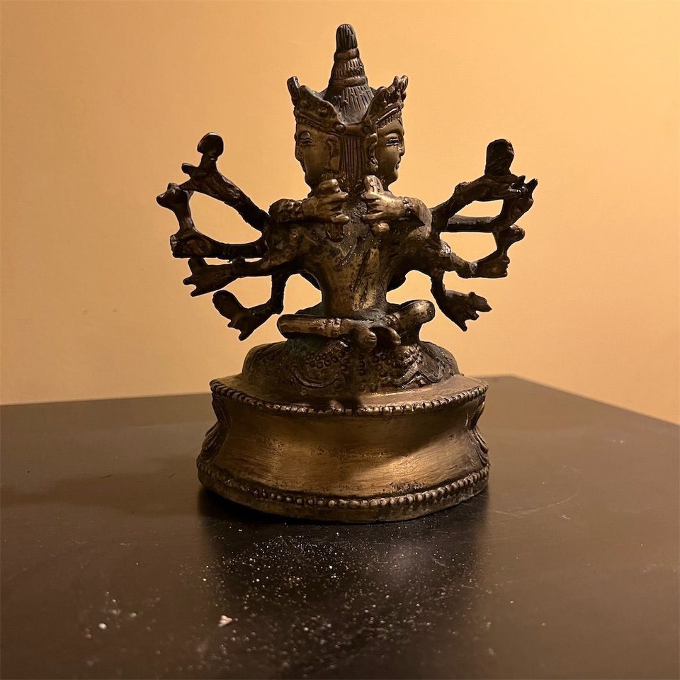 Tibetan Bronze Yab-Yum Statue Vajradhara Consort Handmade Spiritual ...