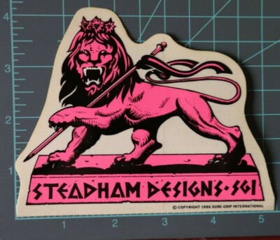 Steve Steadham Designs - SGI vintage 1986 Lion Pink logo sticker, Bones ...