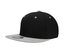 Black & Gray Fitted Flat Bill Plain Solid Blank Baseball Ball Cap Caps ...