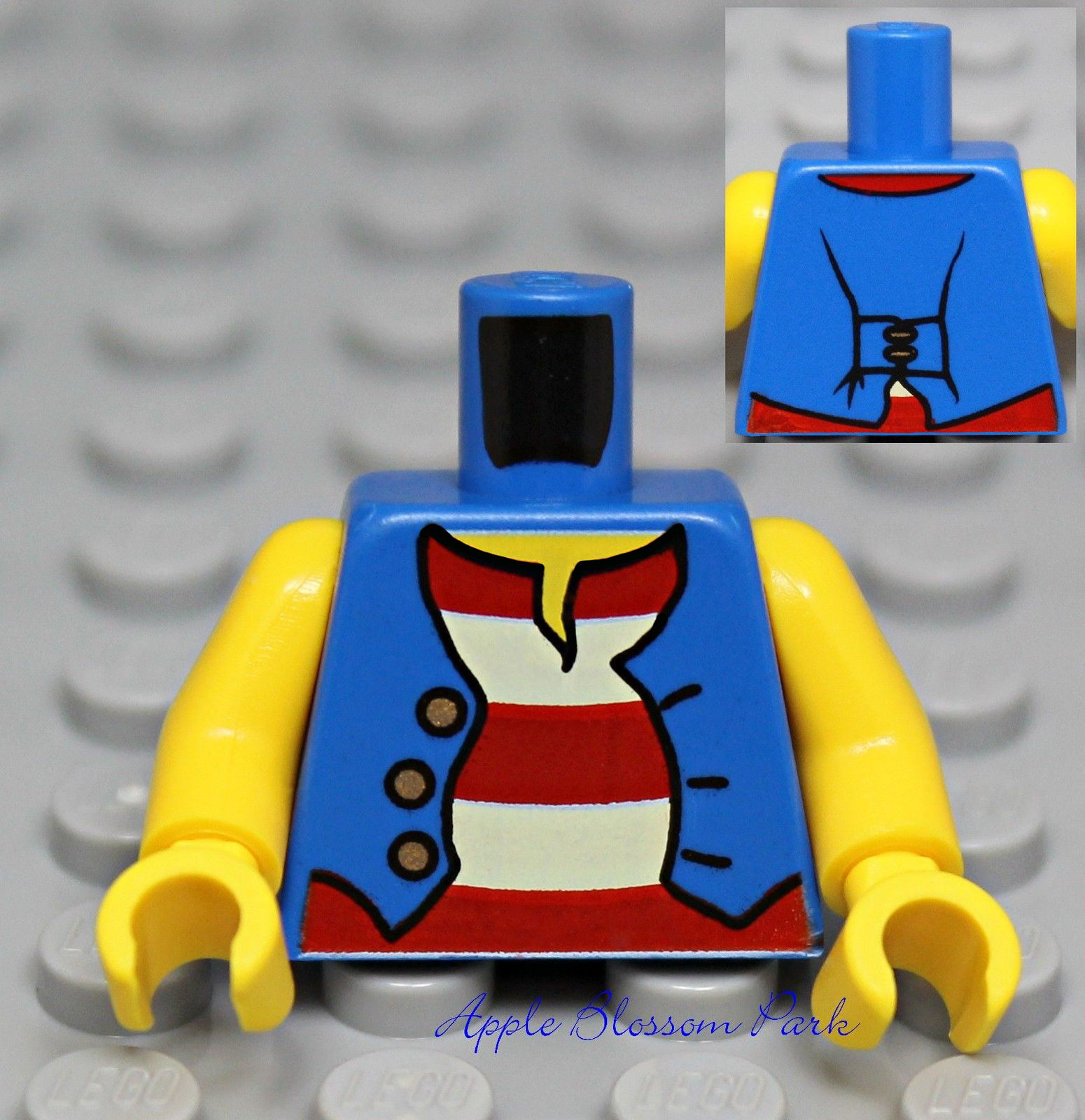 NEW Lego Girl/Boy MINIFIG TORSO w/Red White Striped Shirt & Blue Vest ...
