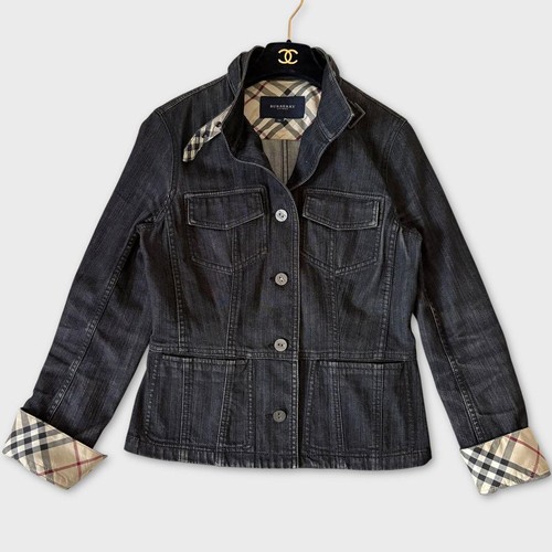 Burberry London Denim Jacket Nova Check Lining Cotton Blend size M from Japan | eBay