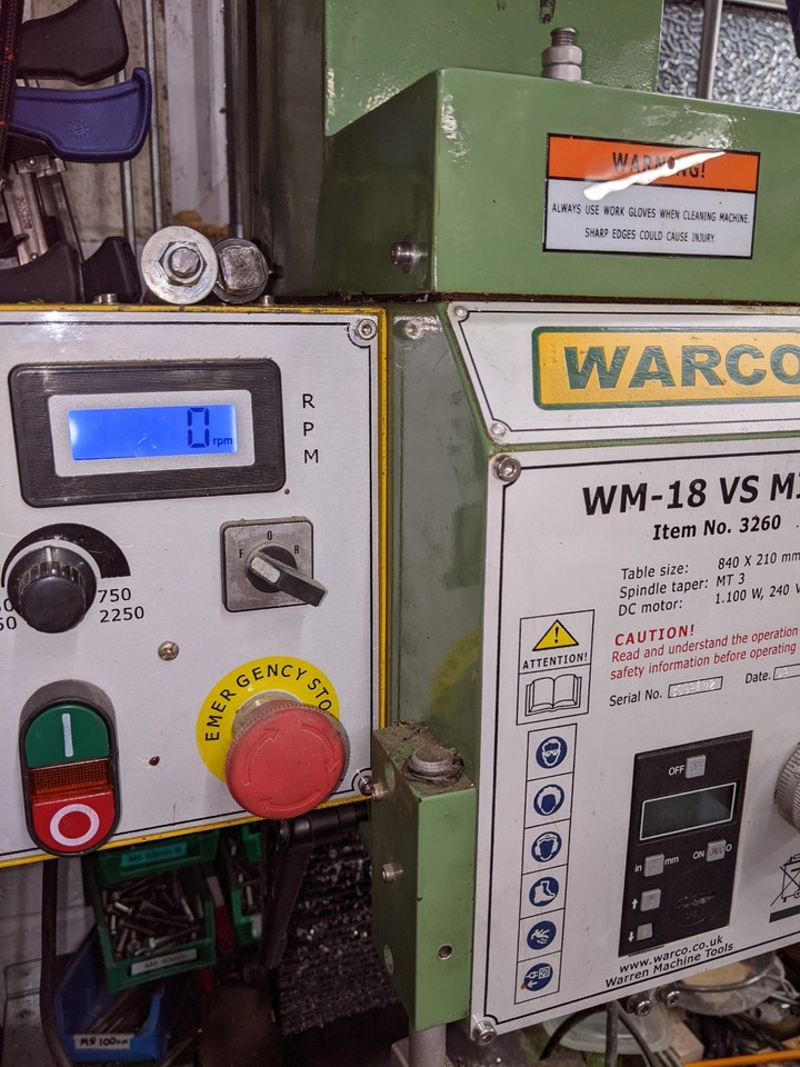 Warco WM-18 VS Milling machine, With DRO, Vice, Tooling. | eBay UK