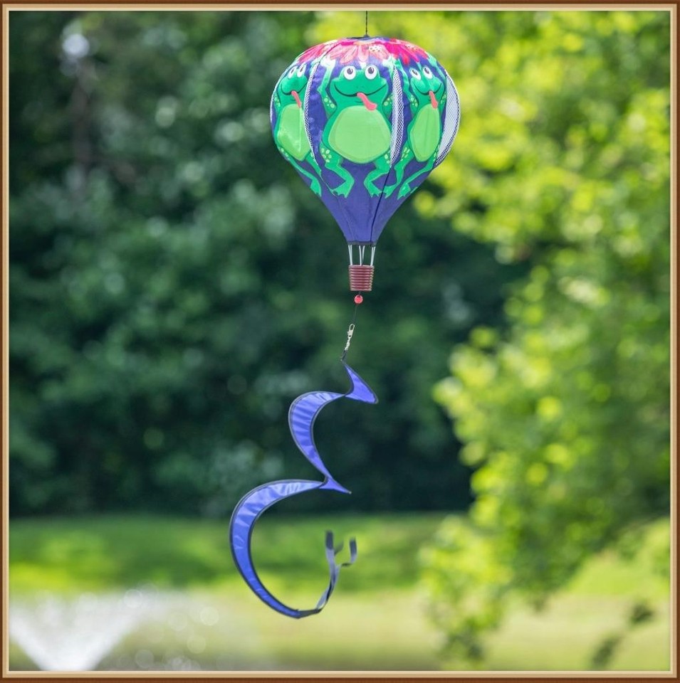 EVERGREEN KINETIC SPINNER * JUMPING FROGS * HOT AIR BALLOON WINDSOCK ...