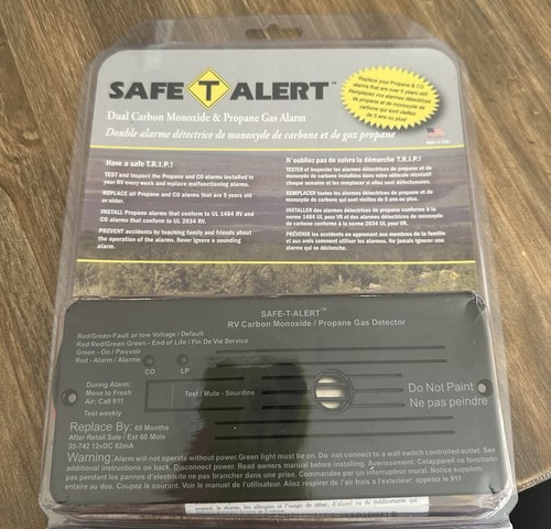 Safe T Alert RV Dual Carbon Monoxide & Propane Gas Alarm 12 Volt Model ...
