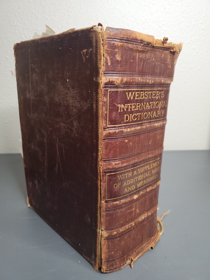 Antique 1905 Websters International Dictionary With Additional Words ...