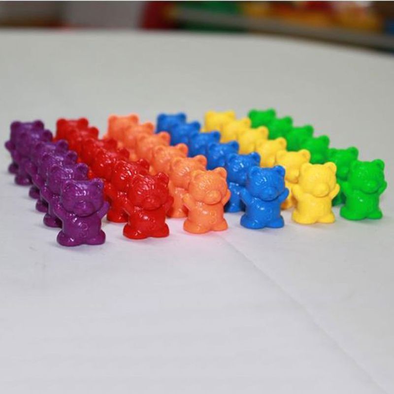 Rainbow Counting Sorting Bears with Matching Cups and Original Printed ...