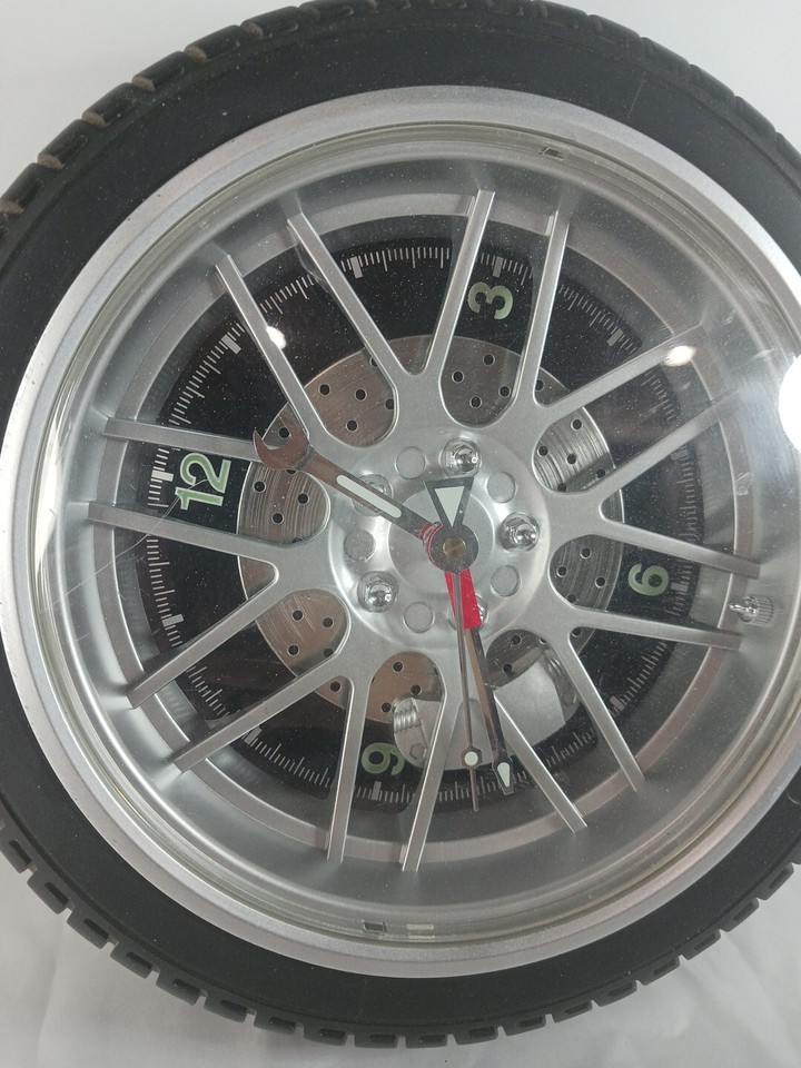 Sterling & Noble Wheel Tire Wall Clock Ideal for Garage Man Cave ...