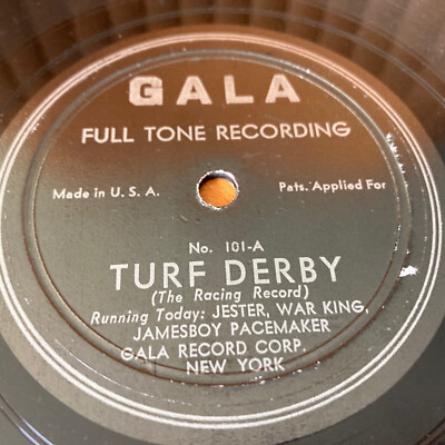 TURF DERBY MOTORBOAT RACE GAME 78 RPM 10" RECORD ONLY GALA 101 PLAY ...