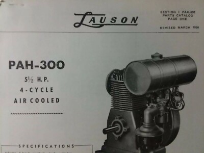Lauson PAH-300 Horiz 4-Cycle Gasoline Engine Parts Manual Lawn Mower 5. ...