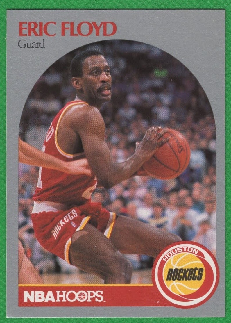 Eric Floyd - 1990-91 NBA Hoops #124 - Houston Rockets Basketball Card ...